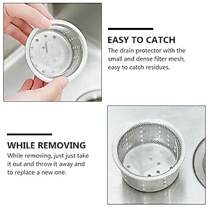 Cabilock Fine Mesh Strainer Bags 200pcs Sink Filter Bag Elastic White The Bath Kitchen Mesh Bag