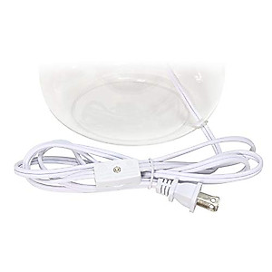 Simple Designs LT2064-CLW Clear Glass Table Lamp with White Fabric Shade