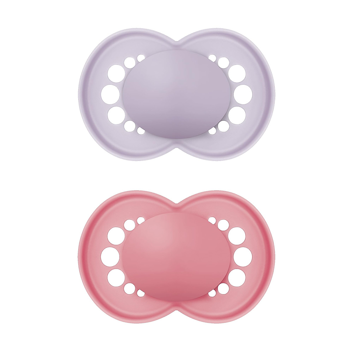 MAM Original Matte Baby Pacifier, Nipple Shape Helps Promote Healthy Oral Development, Sterilizer Case, Girl ,6-16 Months(Pack of 2)