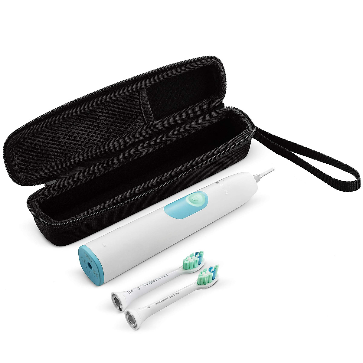 caseling Hard Toothbrush Travel Case Fits Philips Sonicare Protective Clean 4100 Sonicare 2 Series Portable Toothbrush Holder with Easy Grip Carry Strap (Small (Great for Travel))