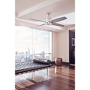 LUZAIRE DESIGN Oxygen 3-101-20 | Oslo 52" Four Blade Modern Ceiling Fan – Polished Nickel Finish | Three Speed Reversible Motor With Optional Remote Control