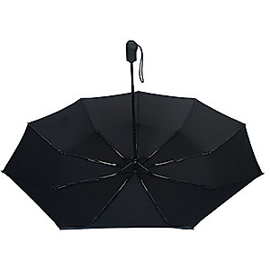 Umenice Automaitc Travel Umbrella Windproof with 210t Fabric Black
