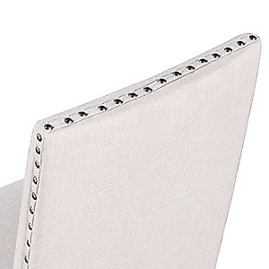 OYN 5-Piece Kitchen Room Furniture, Wooden Farmhouse Round Dining Table Sets with 4 Nailhead Decor Upholstered Chairs and Extendable Tabletop for 4 Persons Family Meal, Espresso