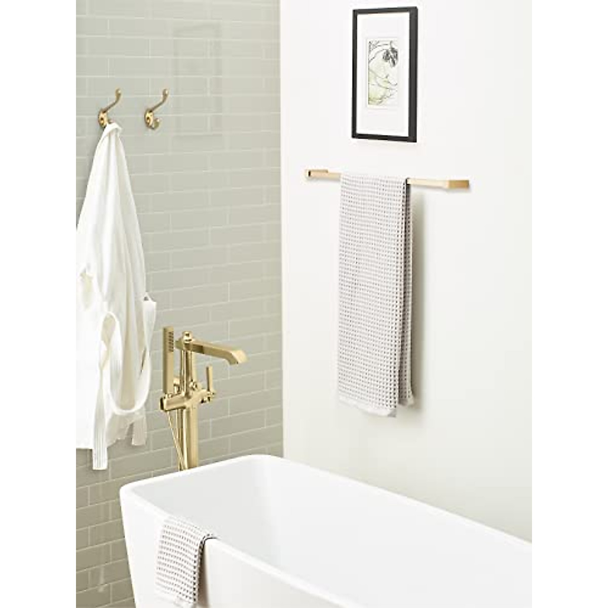 Amerock H55451CZ | Noble Double Prong Decorative Wall Hook | Champagne Bronze Hook for Coats, Hats, Backpacks, Bags | Hooks for Bathroom, Bedroom, Closet, Entryway, Laundry Room, Office