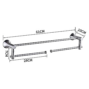 Towel BAR Rack Towel Rail Towel Bar Holder Bathroom Rotating Towel Bar 304 Stainless Steel Brushed Single Pole Double Pole Towel Rack Kitchen Hanging Rod
