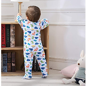 Marquebaby Baby Boys Footie Overall - Zip Front 100% Cotton Playwear Romper, Green01, 18 Months