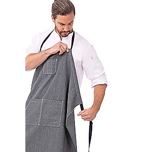Chef Works Unisex Portland Chefs Bib Apron, Indigo Blue, One Size