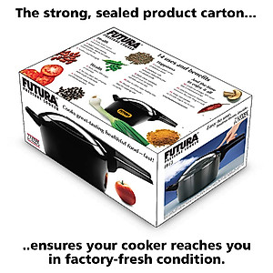 Hawkins Futura Hard Anodized Pressure Cooker, 7 Liter, Black