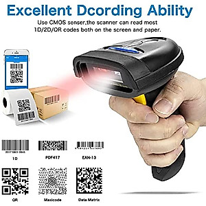 NETUM 2D Barcode Scanner, Compatible with 2.4G Wireless & Bluetooth & USB Wired Connection, Connect Smart Phone, Tablet, PC, 1D Bar Code Reader Work for QR PDF417 Data Matrix NT-1228BL