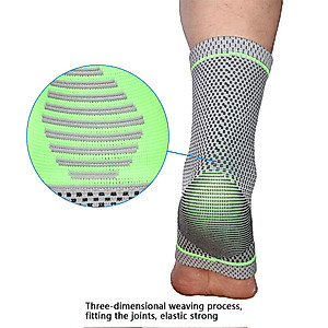 Ankle Support Sleeve, Sport Elastic Ankle Compression Brace Sleeve Socks, Man Woman Ankle Protector for Arthritis Pain Relief Ligament Damage Injury Recovery Plantar Fasciitis Heel Spurs, 1 Pair (S)