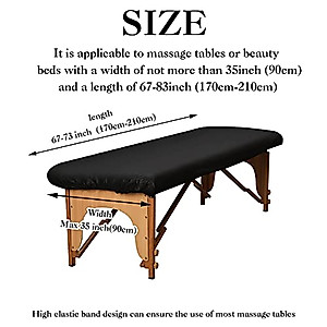 20 PCS Disposable Thick Massage Table Covers Fitted Bed Sheets 82 x 35 inches Soft Breathable (Black)