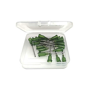 SANANTS 14 Gauge 1 Inch Industrial Blunt Tip Dispensing Needle with Luer Lock,Precision Applicator,Olive 20 PCS