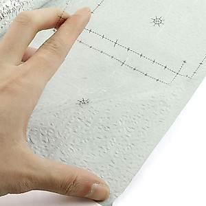 ZYAMY Self Adhesive Shelf Liner Drawer Liner Peel and Stick Aluminum Foil Wallpaper Cabinets Shelf Sticker, Creative Backsplash Paper Silver Tone for Home/Kitchen/Bathroom, 15.7X 78.7inch, Texture