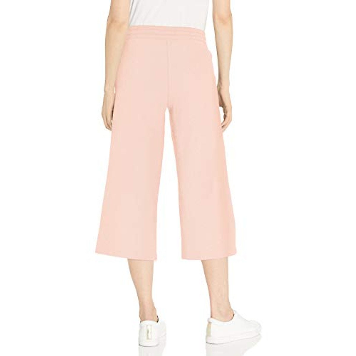 Amazon Essentials Women's French Terry Fleece Wide-Leg Crop Sweatpant, Light Pink, Large
