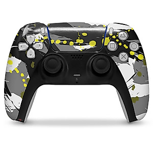 WraptorSkinz Skin Wrap compatible with Sony PS5 DualSense Controller Abstract 02 Yellow (CONTROLLER NOT INCLUDED)