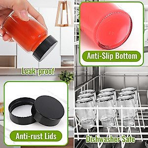 2oz Ginger Shots Bottles 12Pack- Portable Leakproof 2 oz Glass Jars with Lids- Glass Juice Shot Bottles with Caps for Wellness Shot(2 fl. oz, Set of 12)