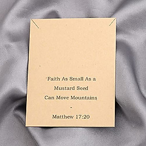 FEELMEM Faith Gift Matthew 17:20 Keychain Mustard Seed Faith Gifts Friend Religious Jewelry Christian Scripture Gift (Faith as-ky)