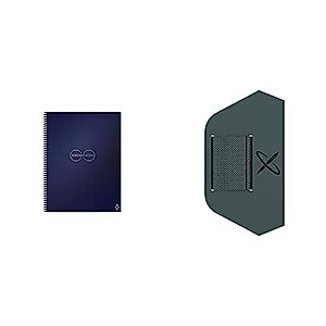 Rocketbook Smart Reusable Notebook - Dot-Grid Eco-Friendly Notebook with 1 Pilot Frixion Pen & 1 Microfiber Cloth Included - Midnight Blue Cover, Letter Size (8.5" x 11") & Pen/Pencil Holder