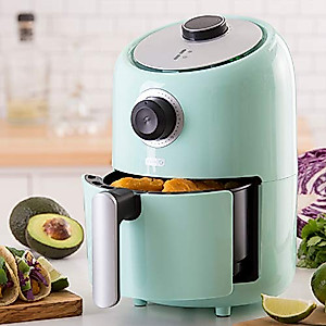 Dash Compact Air Fryer 1.2 L Electric Oven Cooker - Aqua & Mini Maker Electric Round Griddle - Aqua,4 Inch