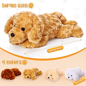 5 Pieces Dog Stuffed Animal Puppy Stuffed Animal 1 Big Mommy Dog with 4 Mini Baby Cute Soft Plush Dog Stuffed Dog with Puppies for Birthday Children's Party (Golden Retriever)