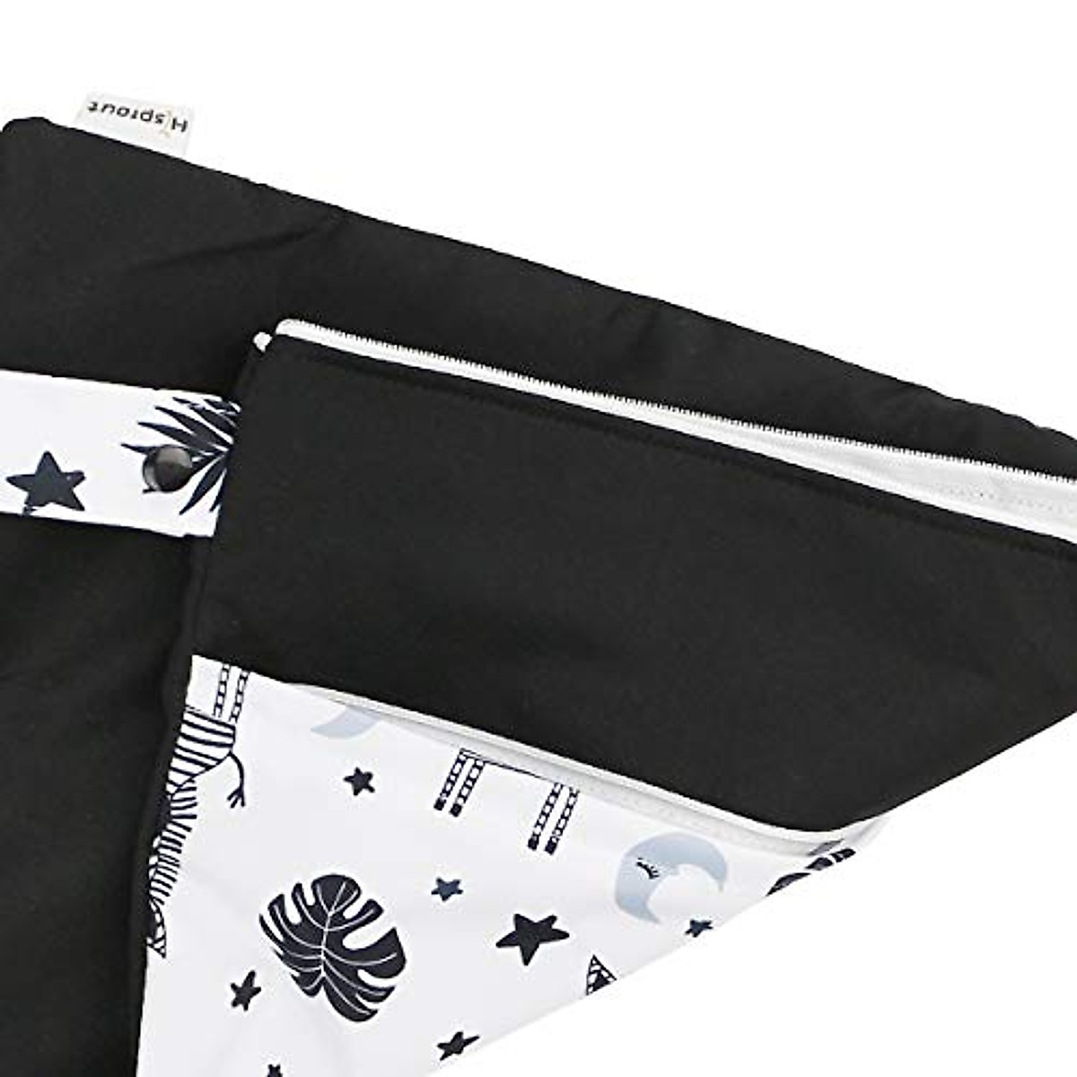 Hi Sprout Grab and Go Waterproof Washable Reusable Diaper Wet Dry Cloth Diaper Bags, zebra