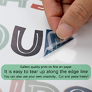 PAGOW 8PCS Kids Bathroom Decor, Washroom Rules Decoration Set, Colorful Inspirational Words Painting for Toilet Wall Sticker（Unframed）