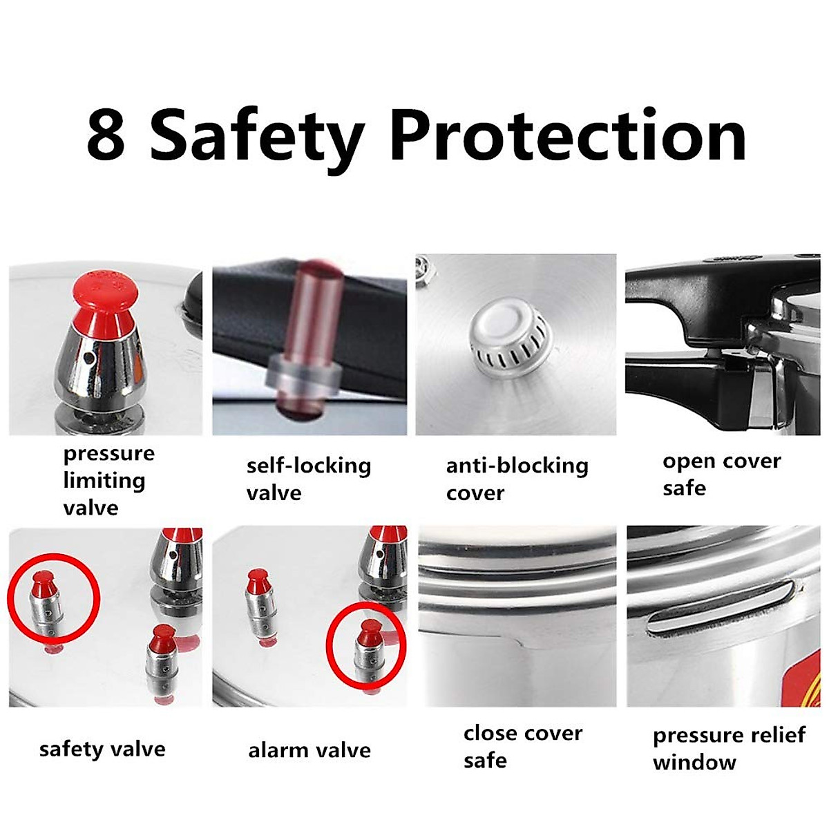 4L Stainless Steel Pressure Cooker Soup Meats Pot 7.8 in Outdoor Camping Cookware Gas Stove Cooking Pot Faster Cooking and Safety Pressure Release