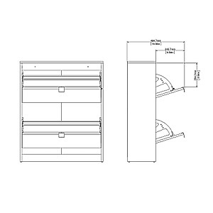 Tvilum, Black Matte Bright 2 Drawer Shoe Cabinet