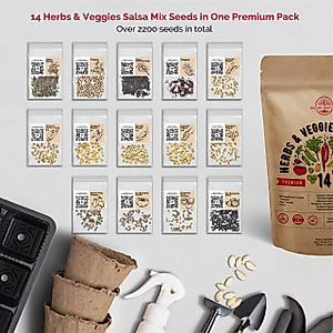 Organo Republic 14 Rare Tomato & Tomatillo and 14 Herb, Tomato & Chili Pepper Seeds Bundle Non-GMO Heirloom Seeds for Indoor and Outdoor Over 3000 Salsa & Tomato Seeds in One Value Bundle