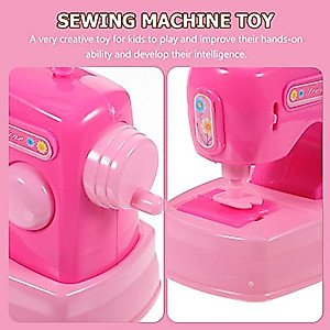 balacoo Kids Sewing Machine Toy Mini Sewing Machine Portable Sewing Machine Sewing Kit for Kids (Pink Without Battery)
