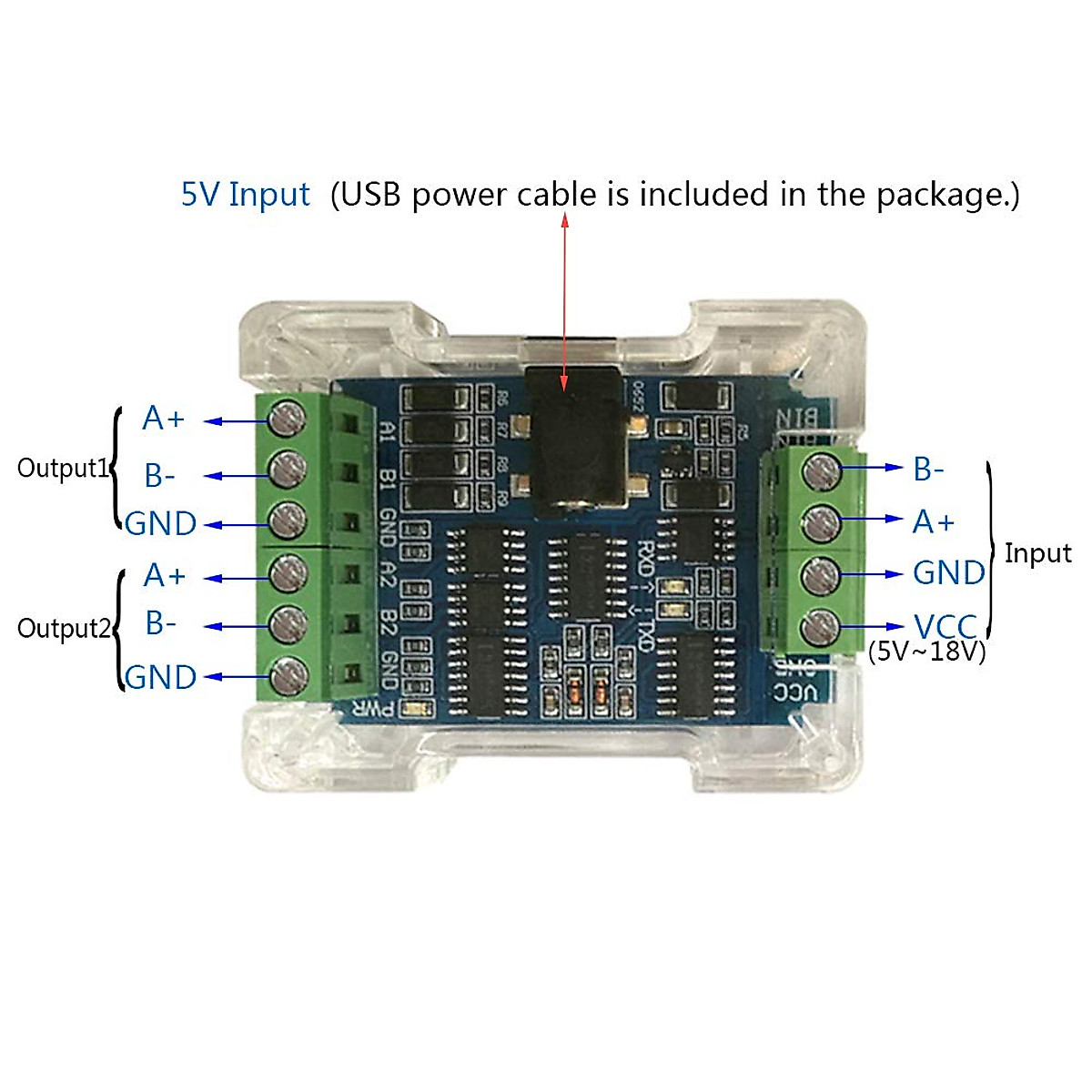 DSD TECH SH-RT102 RS485 Repeater Extender for Modbus Routing