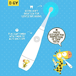 Jack N' Jill Tickle Tooth Sonic Electric Toothbrush Replacement Heads - Gentle Cleaning, Made for Tiny Teeth, LED Inspection Light, Extra Soft Bristles, for Babies & Kids - (1 Pack - Set of 2)