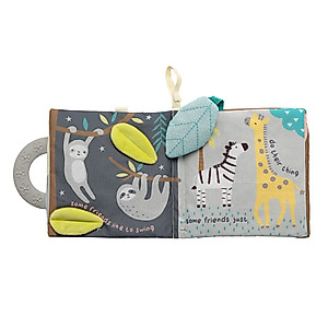 Lambs & Ivy Jungle Friends Developmental Soft Book & Elephant Plush Toy Gift Set