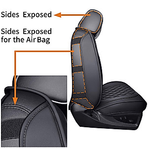 Aierxuan Seat Covers for Truck Chevy Chevrolet Silverado GMC Sierra Pickup 2007-2024 1500 2500HD 3500HD Trail Boss Z71 Crew Double Extended Cab Waterproof Leather Protectors (Full Set, Black)