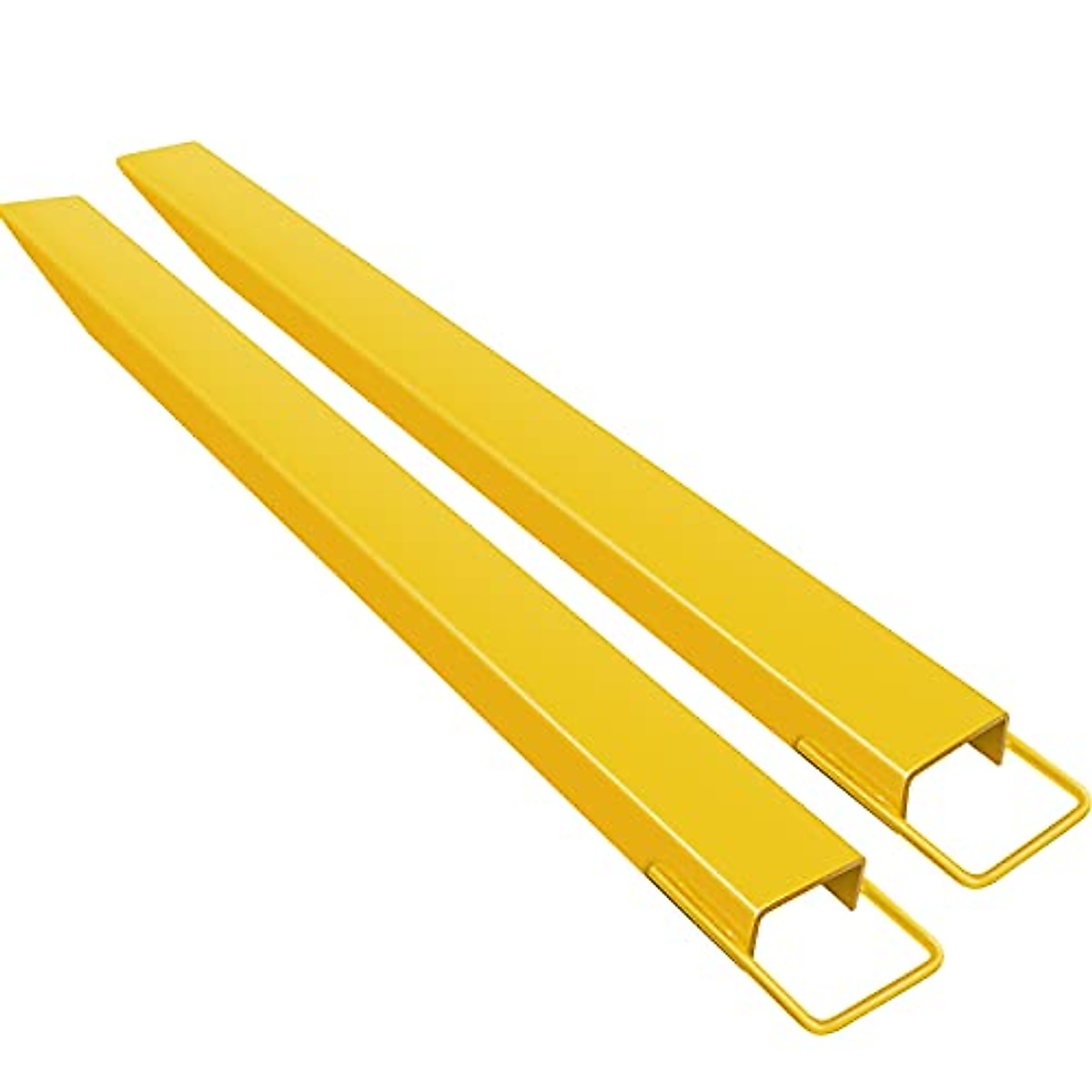 BestEquip Pallet Fork Extension 84 Inch Length 4.5 Inch Width, Heavy Duty Alloy Steel Fork Extensions for forklifts, 1 Pair Forklift Extension, Yellow