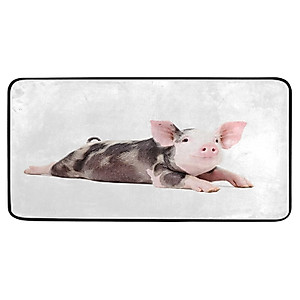 Cute Animal Pig Piggy Kitchen Floor Mat Non-Slip Soft Kitchen Area Rugs Runner Bath Rug Doormats Washable Carpet for Dinning Room Home Decorative 39" X 20"