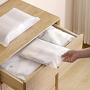 CherryPig JSJSYO 50Pcs Travel Storage Bags Frosted Resealable Bags Zip Lock Storage Plastic Bags Luggage Organiser Pouch Space Saver Storage for Clothes School Trip Size 14x10in