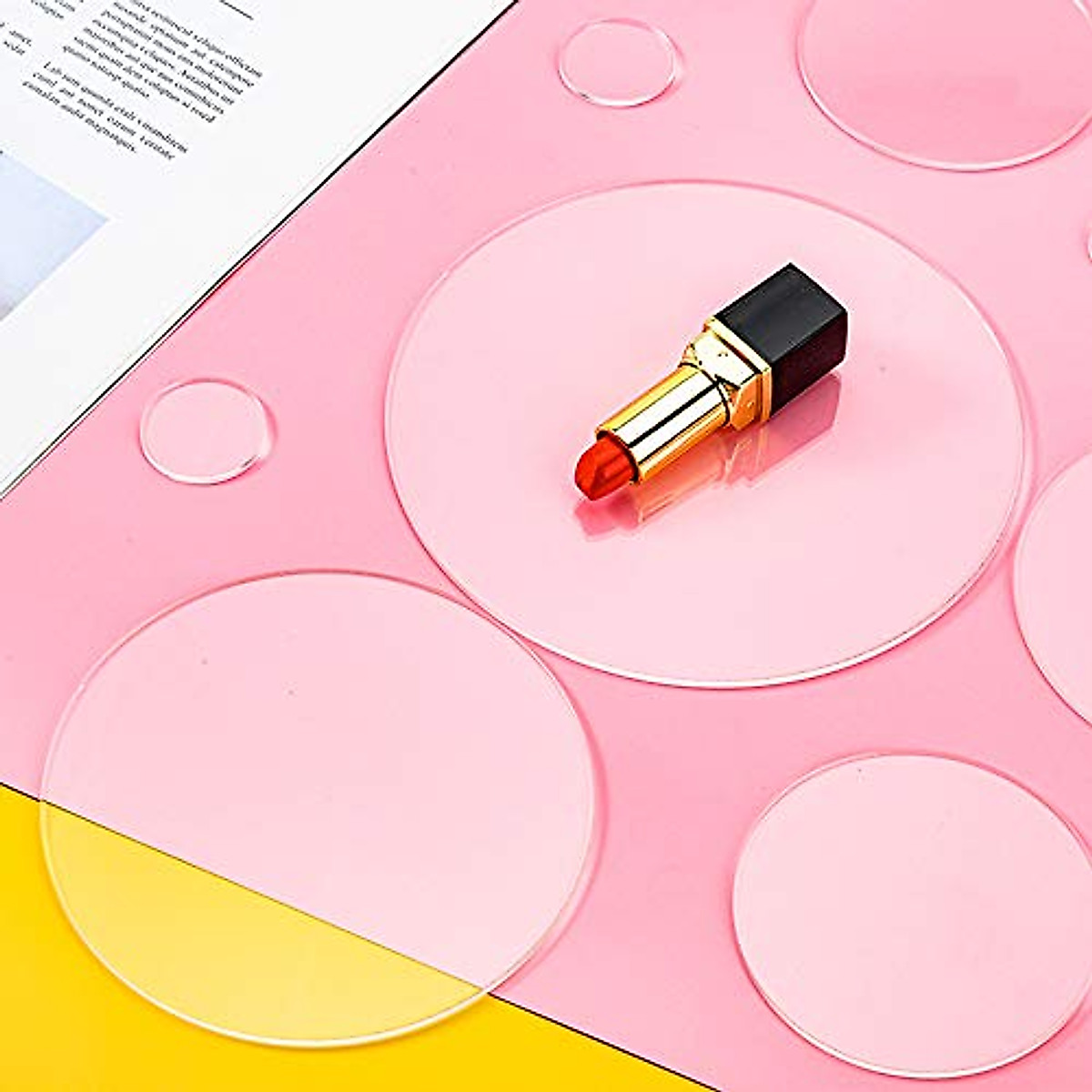 MEYA Set of 20pcs Clear Acrylic Discs, Plexiglass Laser Cut Round Circle 1/8" (2.25")