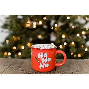 Pearhead Ho Ho Ho Christmas Camper Mug, Holiday Coffee Cup, Christmas Home Décor, Holiday Gifts, Seasonal Coffee Mug, Stocking Stuffer Gift Ideas, Microwave And Dishwasher Safe