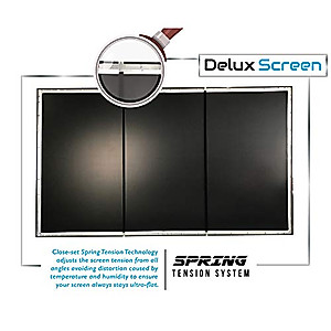 Delux Screens (US Based Business) 135 inch 4K/8K Ultra HDR Projector Screen - Active 3D Ready - 6 Piece Fixed Frame - Home Theater Movie Projection Screen - PVC Matte White - Velvet Border 135" 16:9