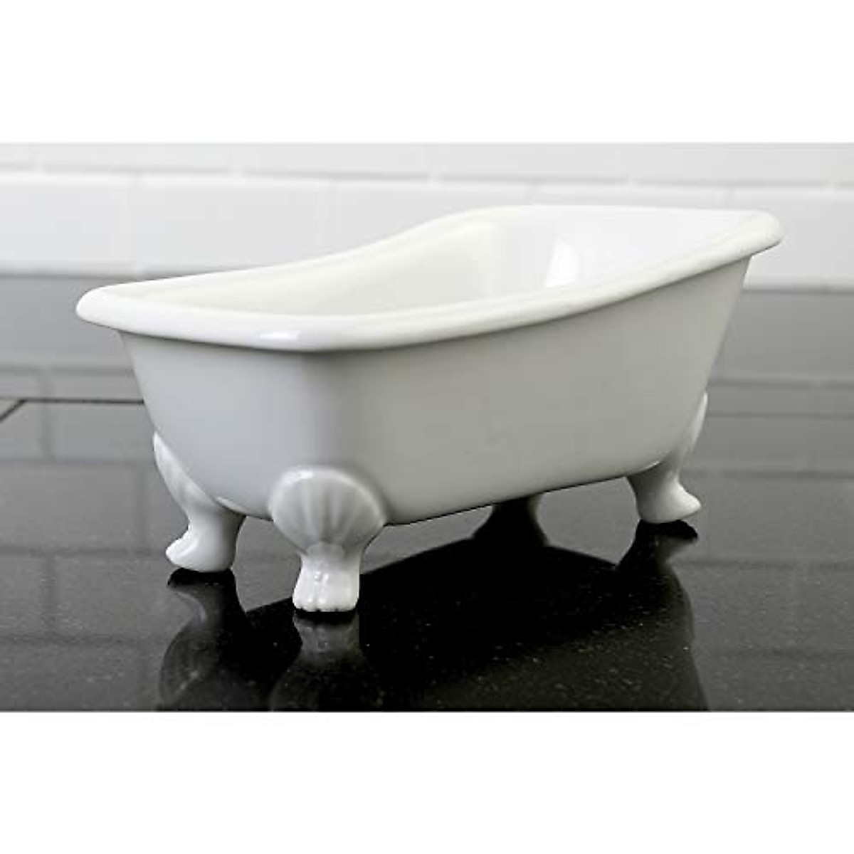 Kingston Brass BATUBW 7-Inch Length Ceramic Tub Miniature with Feet, White