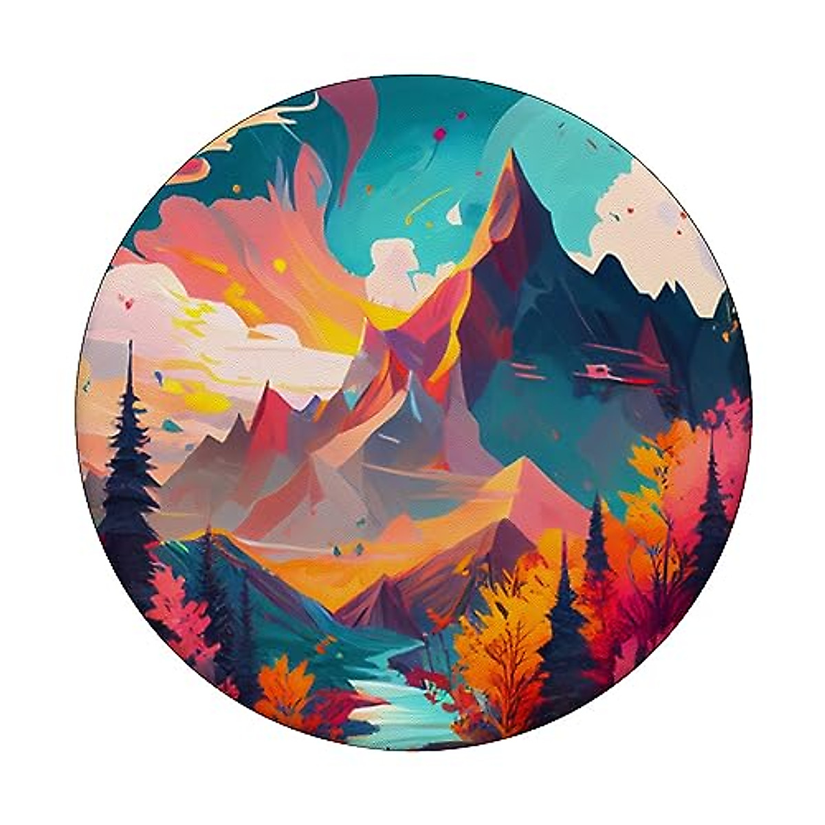 Mountain Wilderness Outdoor Pine Tree River Earthy Forest PopSockets Standard PopGrip