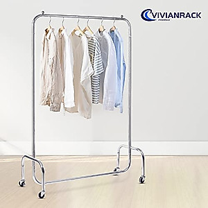 Vivianrack Clothes Garment Rack Heavy Duty Maximum Capacity 300 lb for Hanging Clothes Rack, Metal Clothing Garment Rack on Wheels with Brakes