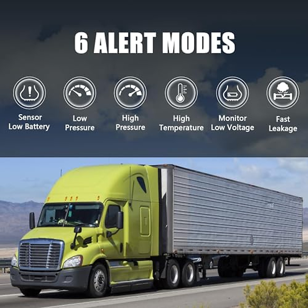 MIRAIDON RV Tire Pressure Monitoring System, Trailer TPMS with 10 Theft Sensors, 6 Alert Modes, Solar Power Tire Pressure Monitor, 80ft Sensing Distance, Up to 14 Tires, for RV, Trailers, Heavy Trucks