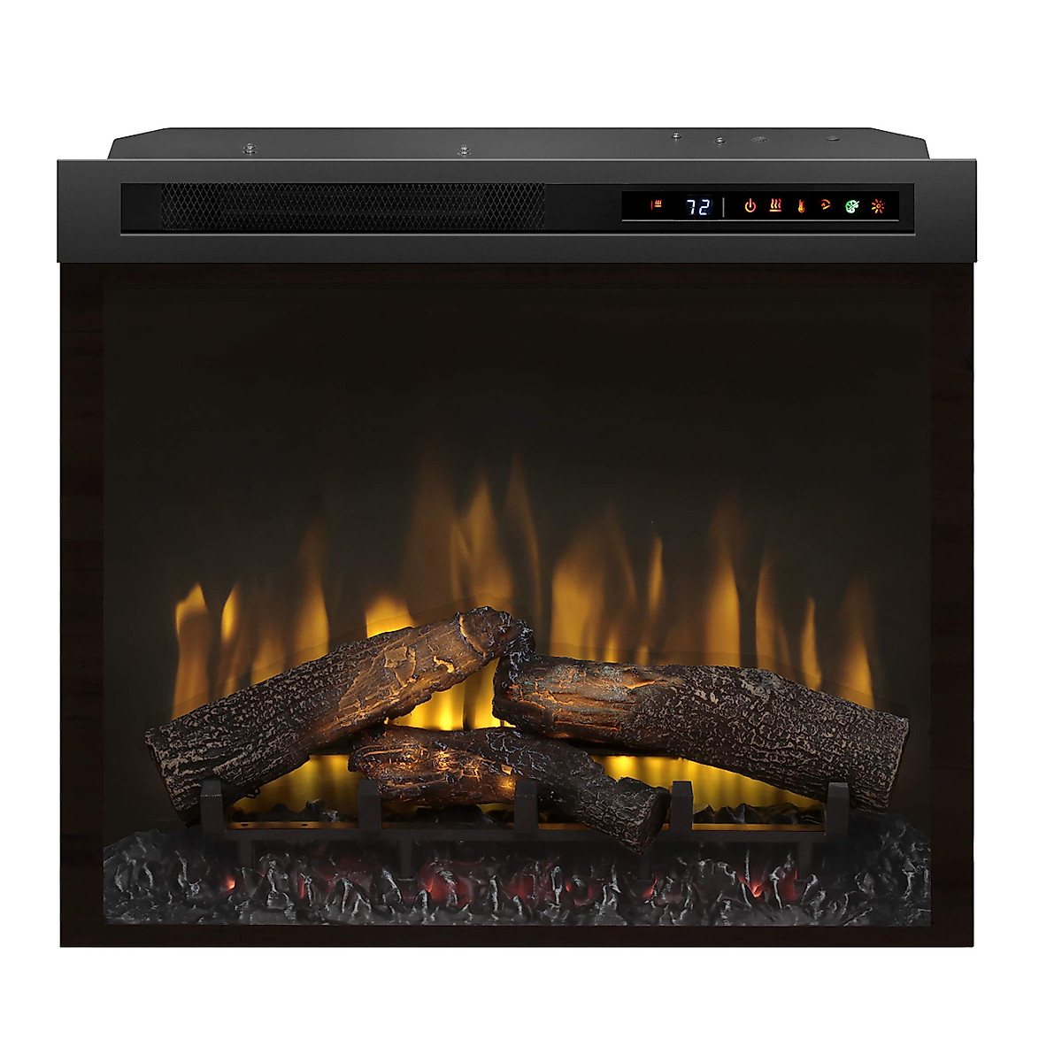 Dimplex 28 Inch Built-in Electric Fireplace - Multi-Fire XHD Firebox with Logs and Realistic Multi-Color Flames | Model: XHD28L