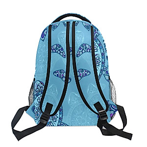 ALAZA Colored Sea Turtle Backpack Daypack School Bag Travel Shoulder Bag for Students Boys Girls