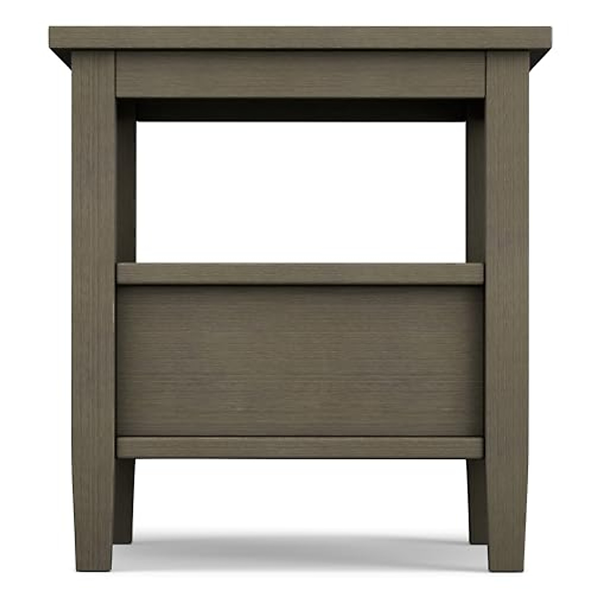 SIMPLIHOME Warm Shaker SOLID WOOD 20 inch wide Rectangle Rustic End Side Table in Farmhouse Grey with Storage, 1 Drawer and 1 Shelf, for the Living Room and Bedroom