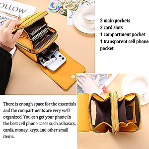 Eliaukly Touchscreen Phone Crossbody Bag for Women Cell Phone Purse Wallet with Multiple Credit Card Slots for iPhone15/15Pro etc. Blue