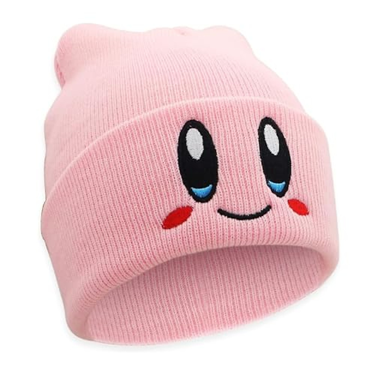 JILANI HANDICRAFT Kir-by Beanies hat Lovely face Embroidery Winter Knitted Hat Bonnet Cap Girls Boys Skiing Warm Unisex (Pink)