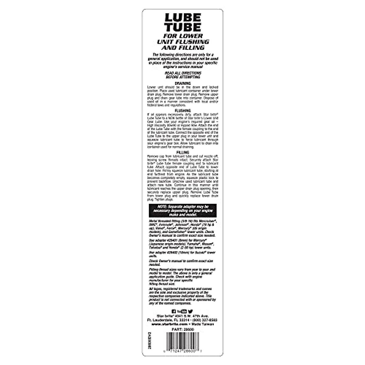 STAR BRITE Lower Unit Lube Tube (028600)